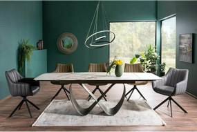 Jídelní rozkládací stůl Infinity 160/240 cm keramika bílý mramor/měděný