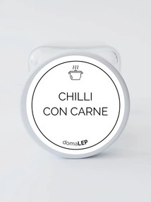 Samolepka na kořenky CHILLI CON CARNE bílá 5 cm základní písmo