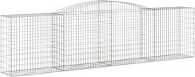 Klenuté gabionové koše 15ks 400x50x100/120cm pozinkované železo 3147005