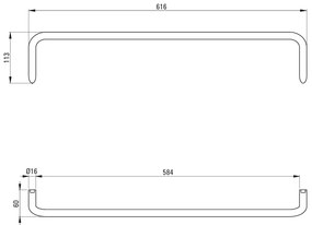 Deante Silia, nástěnný věšák na ručníky, broušený bronz, DEA-ADI_C621