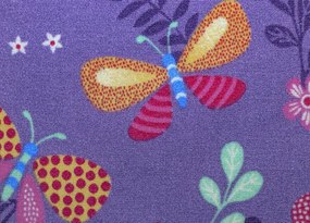 Koberce Breno Metrážový koberec PAPILLON 17, šíře role 400 cm, Fialová, Vícebarevné