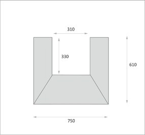 Originální květináč TRIANGLE, výška 61 cm, černá, outlet