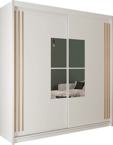 ARK Šatní skříň IKING, Bílá/Dub Artisan203 cm