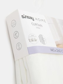 Sinsay - Sada poloprůhledných záclon na řasící pásce s motivem mašlí 2 pack - bílá
