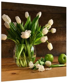 Obraz tulipánů ve váze (50x50 cm)