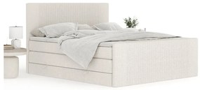 Béžová boxspring postel s úložným prostorem 200x200 cm Bergamo – Maison de Rêve