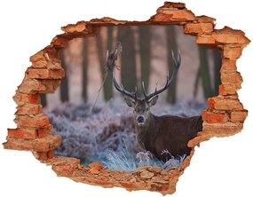 Wallmuralia Díra 3D foto tapeta nálepka Jelen východ slunce 90x70 cm