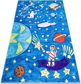Detský kusový koberec Bambino 2265 Rocket Space blue, 80x150, modrá, detská izba, Dywany Łuszczów