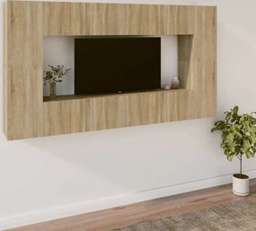vidaXL 8dílný set TV skříněk kompozitní dřevo [3114291] Barva: hnědý dub