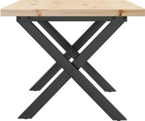 Konferenční stolek s X rámem 80x50x40,5cm borové dřevo a ocel 3282750