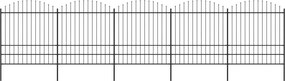 vidaXL Zahradní plot s hroty ocel (1,75–2) x 8,5 m černý [277752]