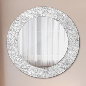Kulaté dekorativní zrcadlo na zeď Lotosové květiny fi 50 cm
