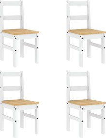 Jídelní set ze 5 kusů PANAMA Bílé masivní dřevo borovice 3345181
