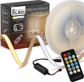 Led pásek Cob 24V 5M Neon 1100lm/m Cct 2700-6500K Sada Dálkový Ovladač