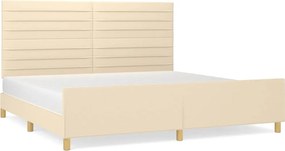 Rám postele bez matrace krémový 200 x 200 cm textil 3125167