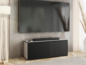 TV skříňka EDI 2 bílý + černý uzavřená TV skříňka s policí