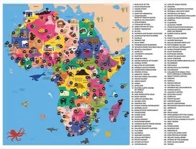 Mudpuppy Zeměpisné puzzle Mapa Afriky / 70 dílků / od 5 let