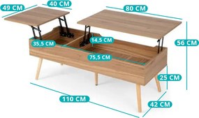 Konferenční stolek se 2 skrytými přihrádkami