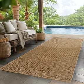 Ayyildiz, Běhoun Timber 1404 beige - na ven i na doma, 80x250, béžová, chodba / předsíň