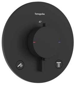 Hansgrohe Ecostat Comfort S - Termostatická baterie pod omítku, pro 2 spotřebiče, matná černá 33715670