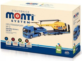 Stavebnice monti system ms 58.3 helitransport mi-2 mercedes actros l 1:48 v krabici 31,5x21x8cm
