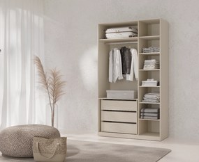 Jurek Šatní skříň/regál SORENO 58 L/P Kombinace barev: Makadamia/Makadamia