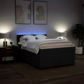 Box spring postel s matrací černá 140x200 cm textil 3288213