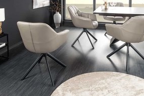 Designová otočná židle Vallerina taupe kůže