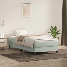 Postel Box Spring bez matrace Light Grey 80x210 cm Velvet 3315801