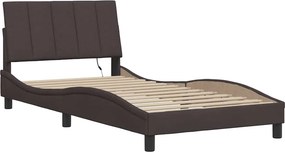 Rám postele bez matrace Hanko tmavě hnědá 100 x 200 cm textil 3310443