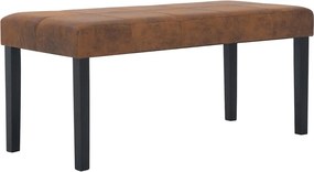 Lavice 106 cm hnědá umělá semišová kůže 281311