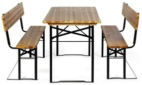 Zahradní pivní set s opěradly - 2x zahradní lavice, 1x venkovní stůl