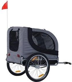 Přívěsný vozík za kolo pro psa GOLETO DOGGY 78 x 73 x 94 cm šedo-černý