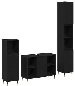 Sada koupelnového nábytku 3 ks Černý dub 30 x 30 x 180 cm 3378515