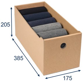 KARTON PAK Úložné boxy na oblečení, organizéry do skříně EKO KARTON 18x40x21cm - zásuvka