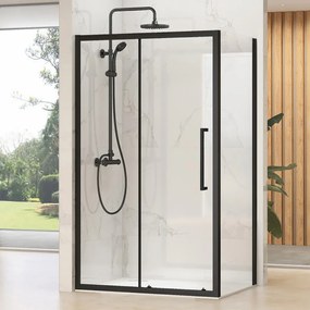 WellMall TERA Black COMBI 110x80 Čiré Sprchová zástěna obdélníková 8595703827440