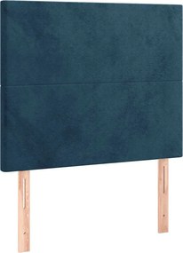 Box spring postel s matrací a LED tmavě modrá 90x200 cm samet 3135985