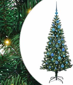 Umělý osvětlený vánoční stromeček Zelená 150 cm PVC a kov 3396756