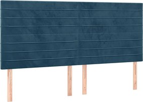 Box spring postel s matrací tmavě modrá 160x200 cm samet 3137915