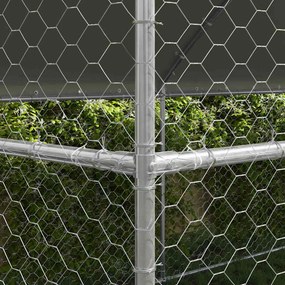 Psí kennel 4 ks Stříbrná 8 x 2 x 2 m Pozinkovaná ocel 3368332