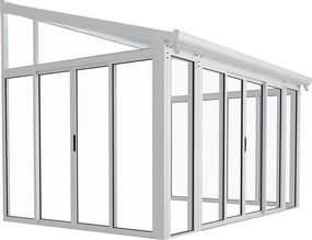 Juskys Zimní zahrada s akrylátovým zasklením Barva: tmavě šedá, Velikost: 425 × 300 cm