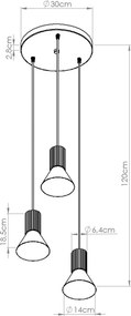 Sollux Lighting Závěsná lampa ESTRIA 3P bílá/ultramarínová