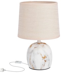 Krémová stolní lampa s textilním stínidlem (výška 25 cm) Adelina – Candellux Lighting