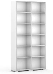 Knihovna SILVER LINE, bílá, 2 sloupce, 2230 x 1200 x 400 mm