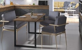 Casarredo - Komfort nábytek Jídelní stůl PILGRIM 185x90, lancelot/černý kov