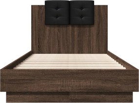 Rám postele s čelem hnědý dub 75 x 190 cm kompozitní dřevo 3209981