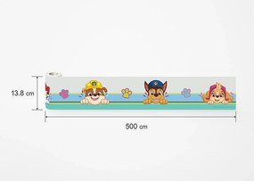 Dětská samolepící bordura na zeď Tlapková Patrola Buď Šťastný | 5 m x 13.8 cm | DWBD8002