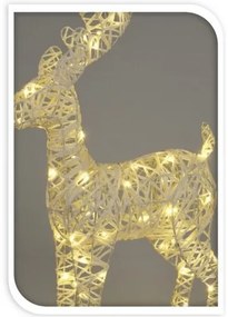 Vánoční svítící dekorace Bílý sob, 24 x 37 x 8 cm, 40 LED, teplá bílá