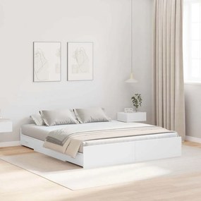Rám postele s úložným prostorem se zásuvkou Bílá 135 x 190 cm 3335317
