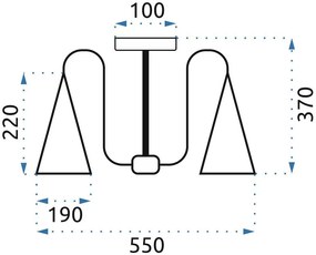 Toolight - Skandidávská závěsná lampa 3-ramenná 3xE27 60W APP442-CP, černá, OSW-08980
